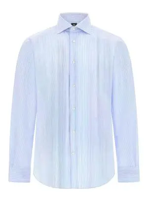 Boggi Milano Striped Cotton Shirt - Blue