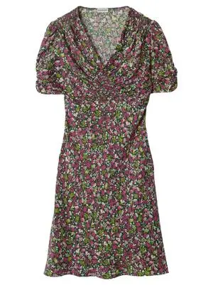 Burberry Floral Print Mini Dress - Black