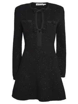 SELF-PORTRAIT Sequinned Mini Dress - Black