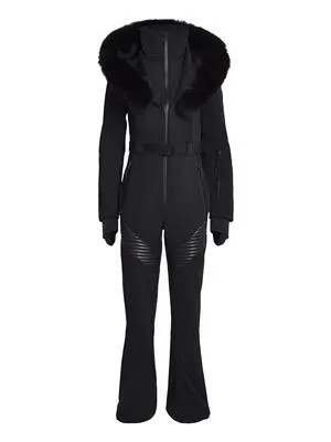 Mackage Bonded Fleece Fox Fur-trim Ski Suit - Black
