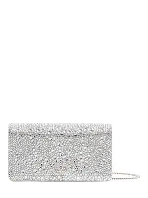 Valentino Garavani Mini Embellished Vlogo Signature Shoulder Bag - Silver