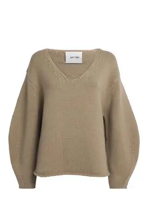 SOFT GOAT Cashmere Puff-Sleeve Sweater