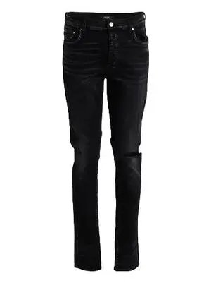 Amiri Skinny Jeans With Leather Trim - Black