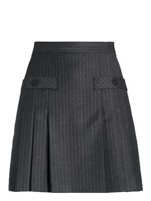 Sandro Mini Pinstriped Wool Skirt - Grey