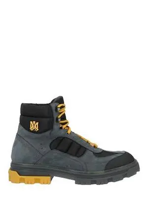 Amiri Charcoal Leather & Textile Hiking Boots - Grey