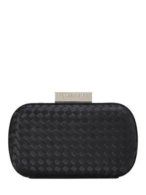 BOTTEGA VENETA Intrecciato Satin Clasp Handle Clutch