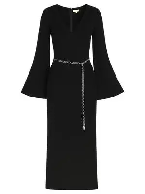 Michael Kors Wool Midi Dress - Black