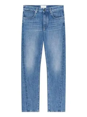 Givenchy Couture Seam Straight Fit Shadow Washed Jeans - Medium Blue