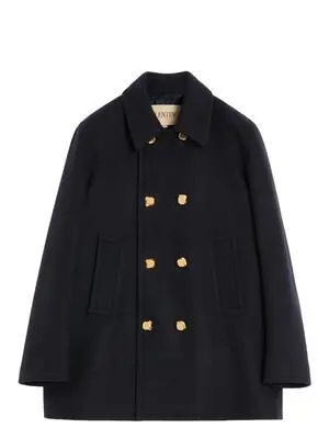 Valentino Garavani Double-breasted Wool Felt Coat - Marine