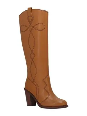 Frye Corinne Knee High Western Boot - Caramel