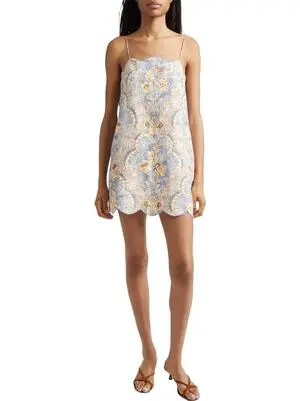 ZIMMERMANN Daylight Scalloped Linen Minidress