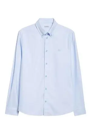 Burberry Standrich Ekd Slim Fit Cotton Oxford Button-down Shirt - Blue Smoke