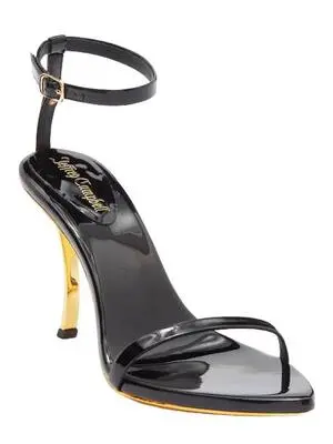 Jeffrey Campbell Obsession Ankle Strap Sandal - Black Patent Gold