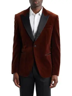 BOSS Hutson Cotton Velvet Dinner Jacket - Dark Orange