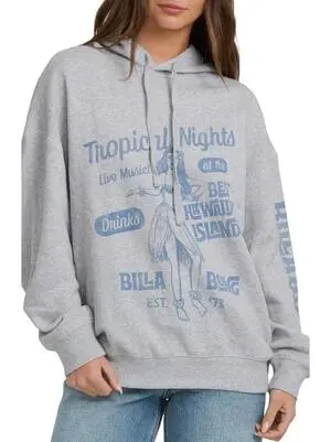 BILLABONG Vivid Oversized Cotton-blend Graphic Hoodie - Heather Grass