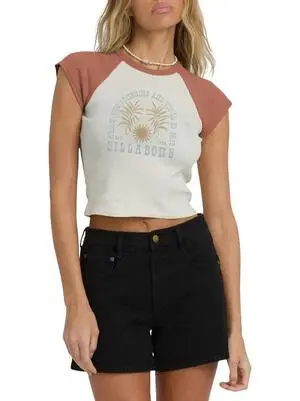 BILLABONG Forever Had Colorblock Cotton Graphic Baby Tee - Sedona