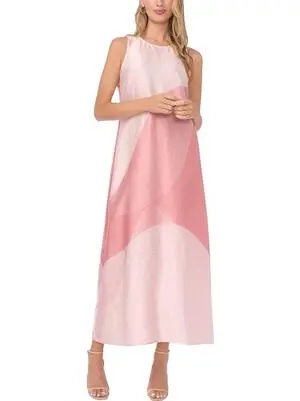 Vince Camuto Crewneck Satin Tank Dress - Rose Hip