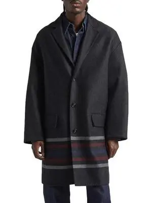 Bottega Veneta Double Face Wool & Cashmere Coat - 1319 Dark Grey/black/lava