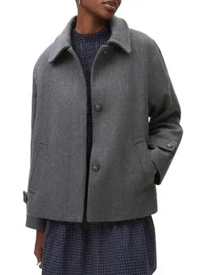 Mango Collar Coat - Grey