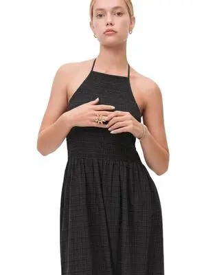 Mango Maxi Halter Dress - Black
