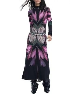 Desigual Long Sleeve Maxi Dress - Black