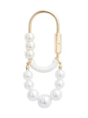 Chelsea28 Beaded Faux Pearl Carabiner Bag Charm - White Multi- Gold