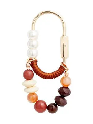Chelsea28 Beaded Carabiner Bag Charm - Brown Multi- Gold