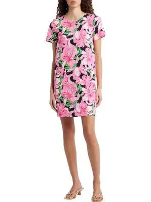 LILLY PULITZER® Mattison Floral Cotton Blend Shift Dress - Onyx Party All The Time