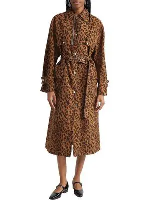 3.1 Phillip Lim Printed Belted Trench Coat - Leopard