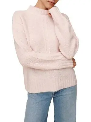 Bella Dahl Mock Neck Merino Wool Blend Sweater - Cherry Blossom