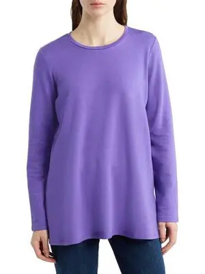 Eileen Fisher Crewneck Terry Tunic - Ultraviolet