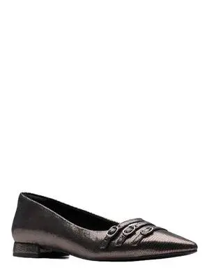 Clarks Sensa Triple Strap Flat Metallic
