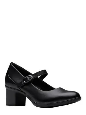 Clarks Shaya Mary Jane Pump - Black Leather