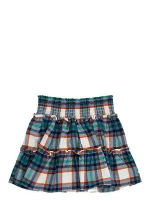 RUFFLEBUTTS Smocked Twirl Skirt - Peyton Plaid
