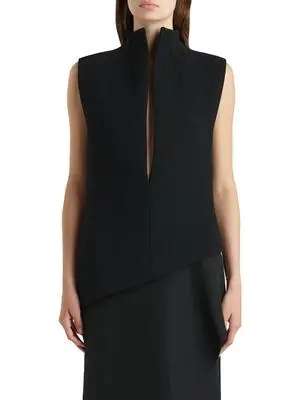 Khaite Asymmetrical Sleeveless Top - Black