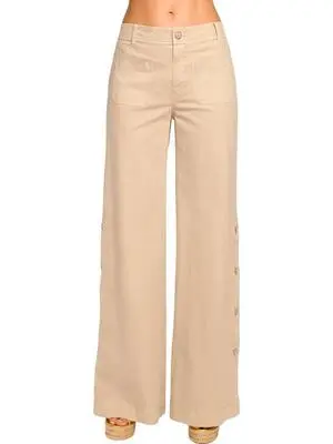 Ramy Brook Giselle Stretch Cotton Twill Wide-leg Pants - Sandstone