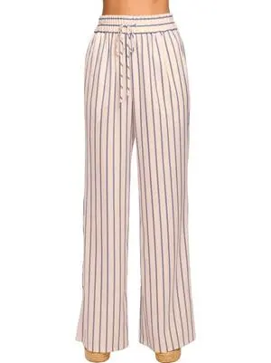 Ramy Brook Sylvie Stripe Wide Leg Pants - Ivory Seaside