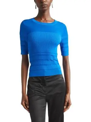 Ramy Brook Torin Short Sleeve Knit Top - Ultramarine