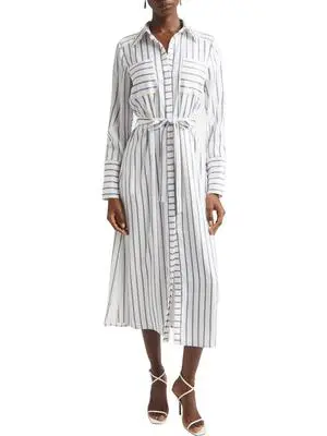 Ramy Brook Miriam Long Sleeve Shirtdress - Ivory Seaside