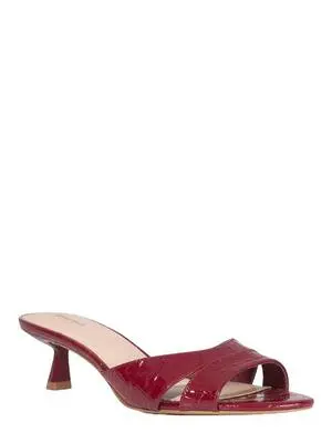 Dune London Miah Kitten Heel Slide Sandal - Burgundy