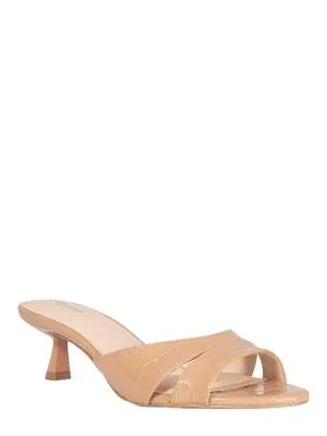 Dune London Miah Kitten Heel Slide Sandal - Camel