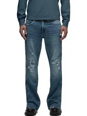 Hudson Jeans Walker Track Distressed Flared Jeans - Riverside