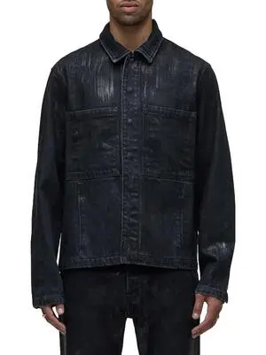 Hudson Jeans Distressed Denim Snap-up Worker Jacket - Jackson