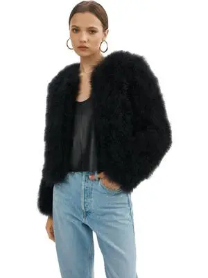 LAMARQUE Deora Feather Jacket - Black