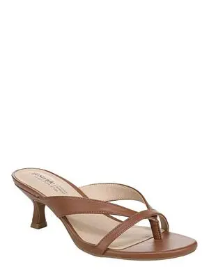 LIFESTRIDE Navine Kitten Heel Flip Flop Caramel
