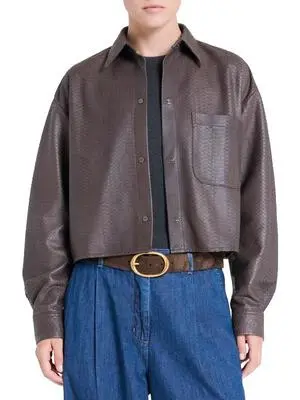 TWP Little Big Joe Leather Button-up Shirt - Dark Chocolate