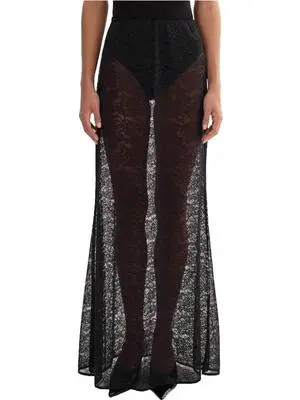 LAMARQUE Ren Lace Maxi Skirt - Black
