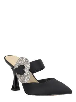 Jessica Simpson Favica Embellished Satin Slide Mule - Black