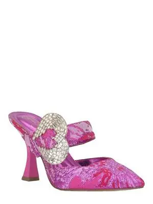 Jessica Simpson Favica Embellished Satin Slide Mule - Pink/red Combo