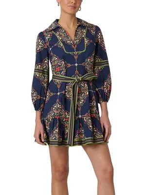 Shoshanna Evans Paltz Print Mini Dress - Navy Multi
